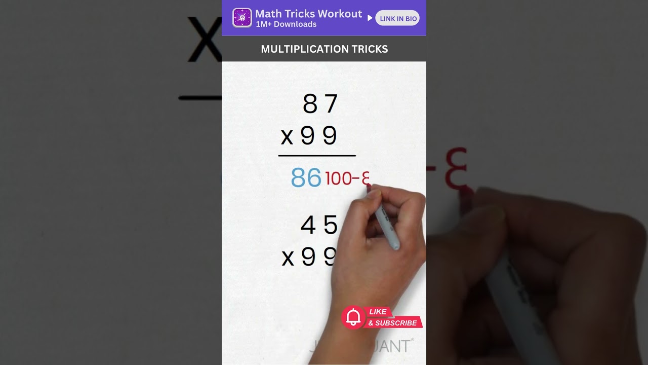 Vedic Math Tricks - Multiplication Tricks - Mental Maths - Easy Math Tricks - Math Hacks #mathtricks