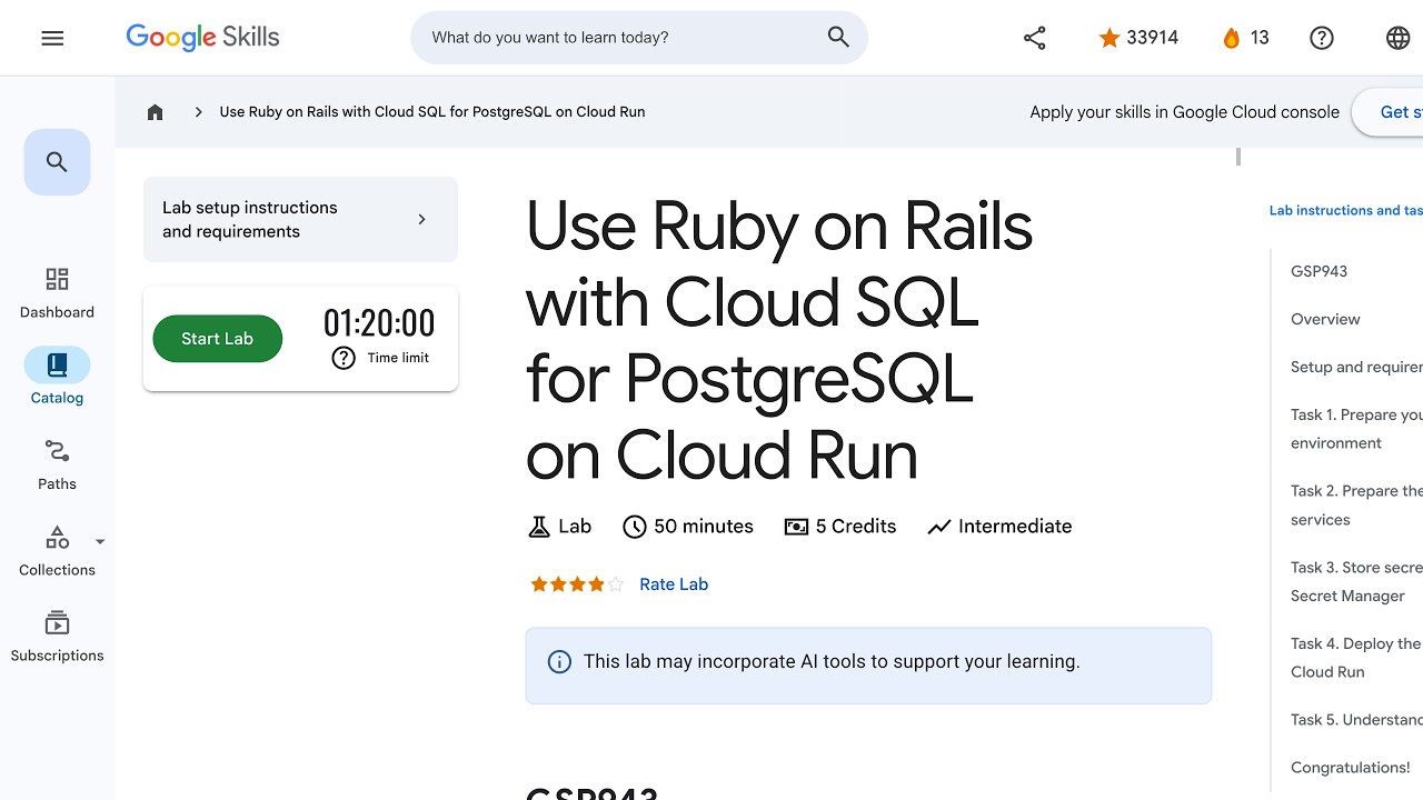 Use Ruby on Rails with Cloud SQL for PostgreSQL on Cloud Run GSP943
