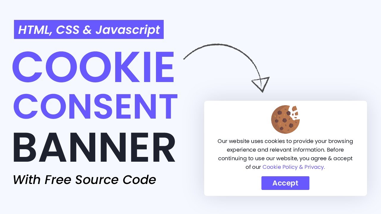 Cookie Consent Banner | HTML, CSS & Javascript | With Source Code