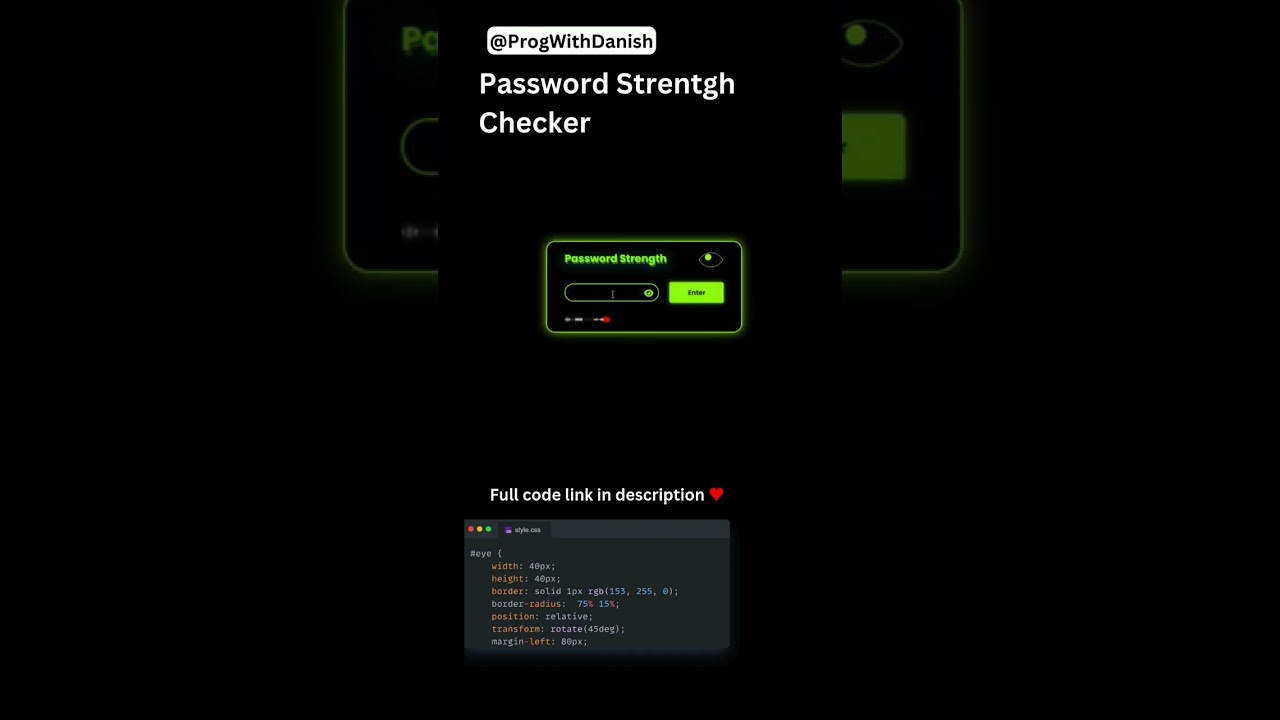 Password Strength Checker #coding #learnhtml5andcss3