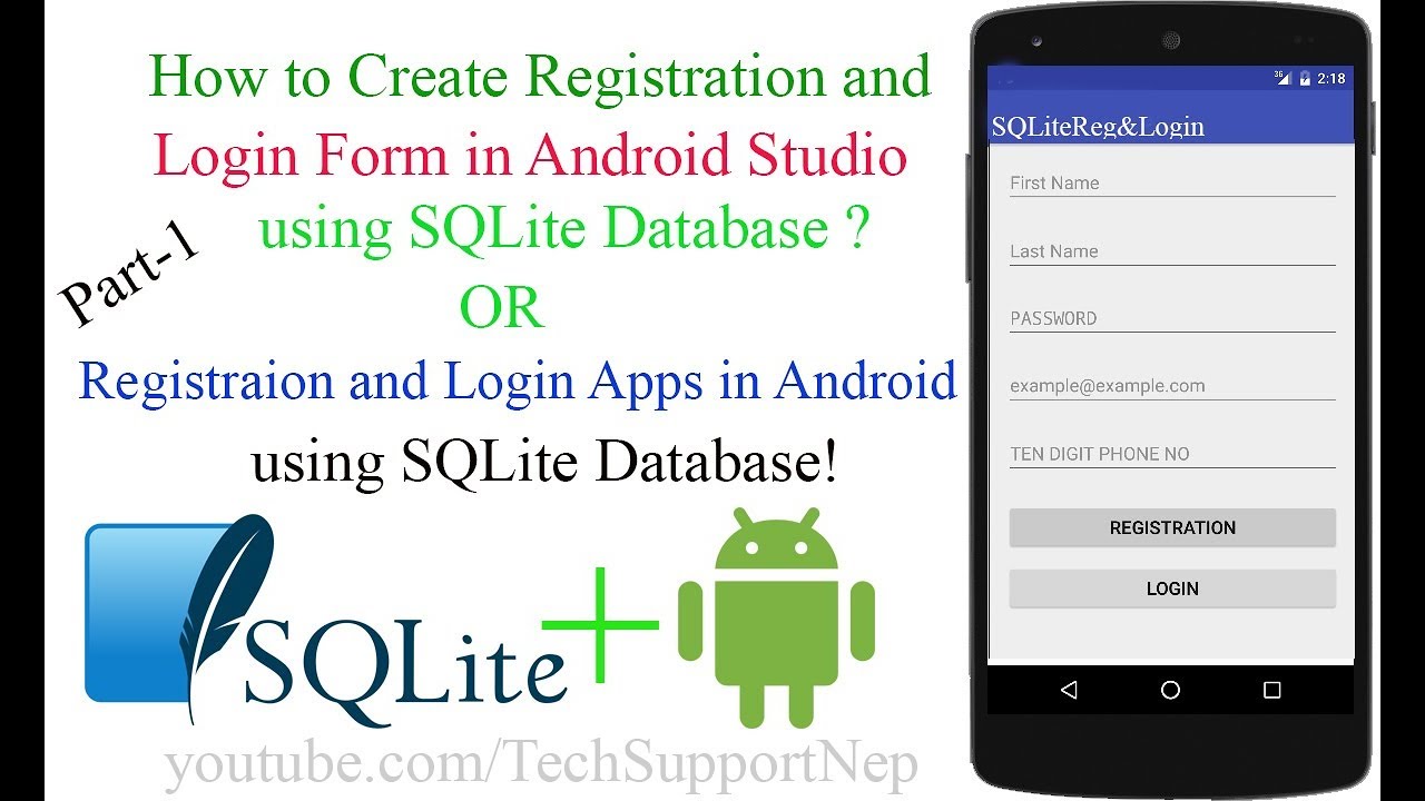 Create Registration and Login Form in Android Studio using SQLite Database[With Source Code][Part-1]