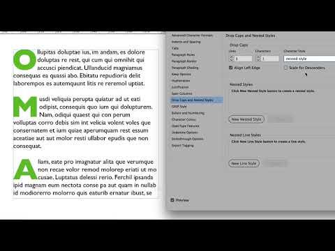 How to add drop caps and 'nested' styles in Adobe InDesign CC