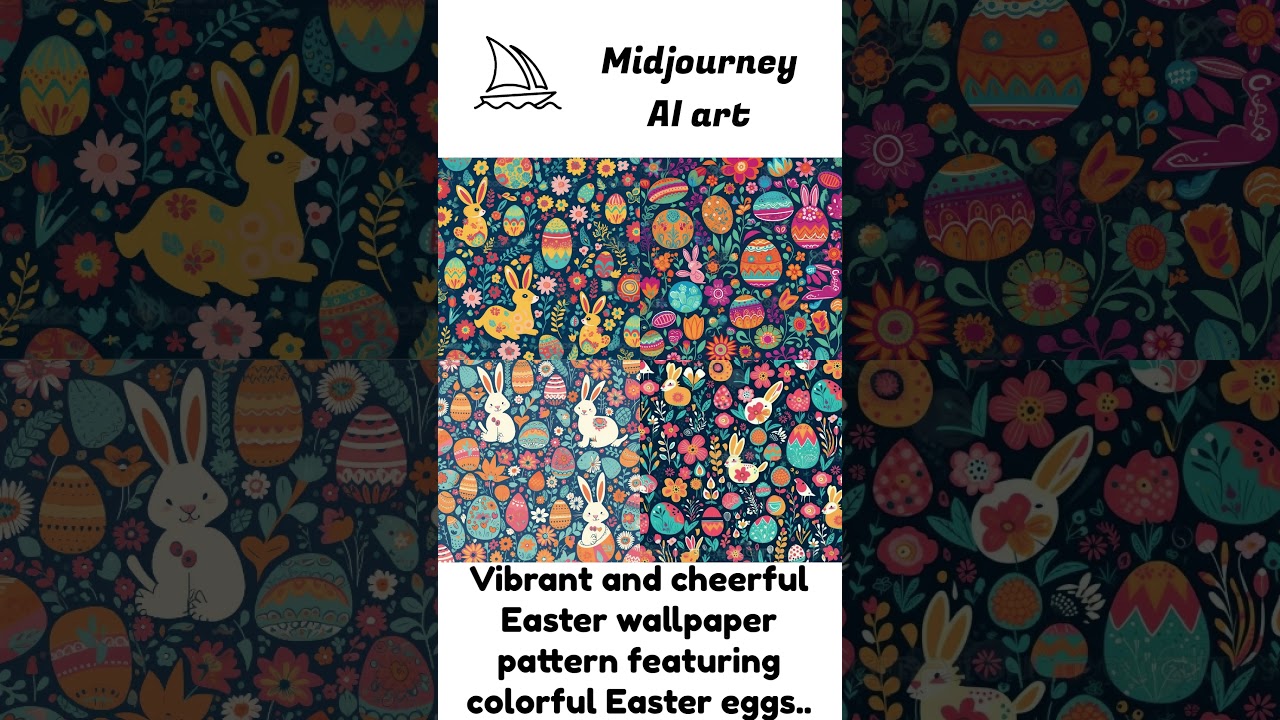 EP.22 Vibrant and cheerful Easter wallpaper pattern featuring colorful Easter eggs