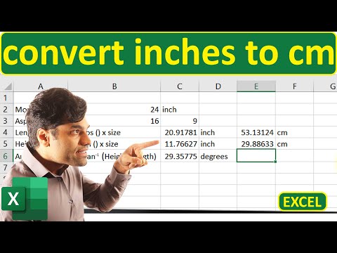 How to convert inches to cm in Excel