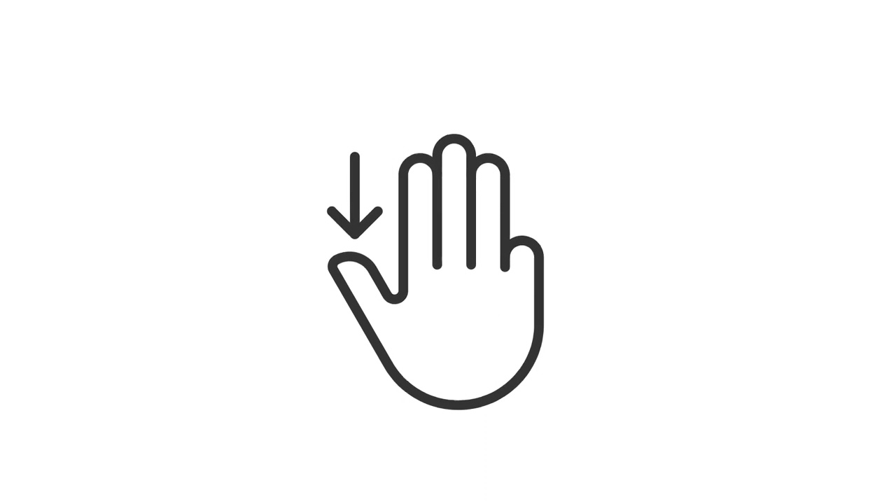 Animated swipe down linear icon