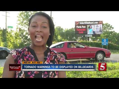 Billboards to display active Tornado Warnings in Nashville