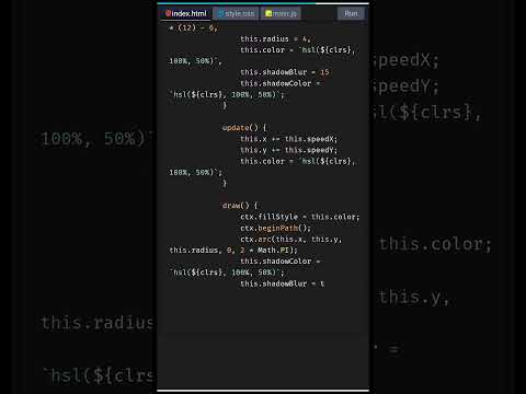 Create Particles Burst Canvas using JavaScript| html 5 canvas #shorts #javascript #developer #coding