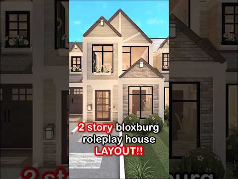 *FREE* 2 story bloxburg roleplay house LAYOUT☁️💫 #bloxburg #roblox #shorts #robloxbloxburg