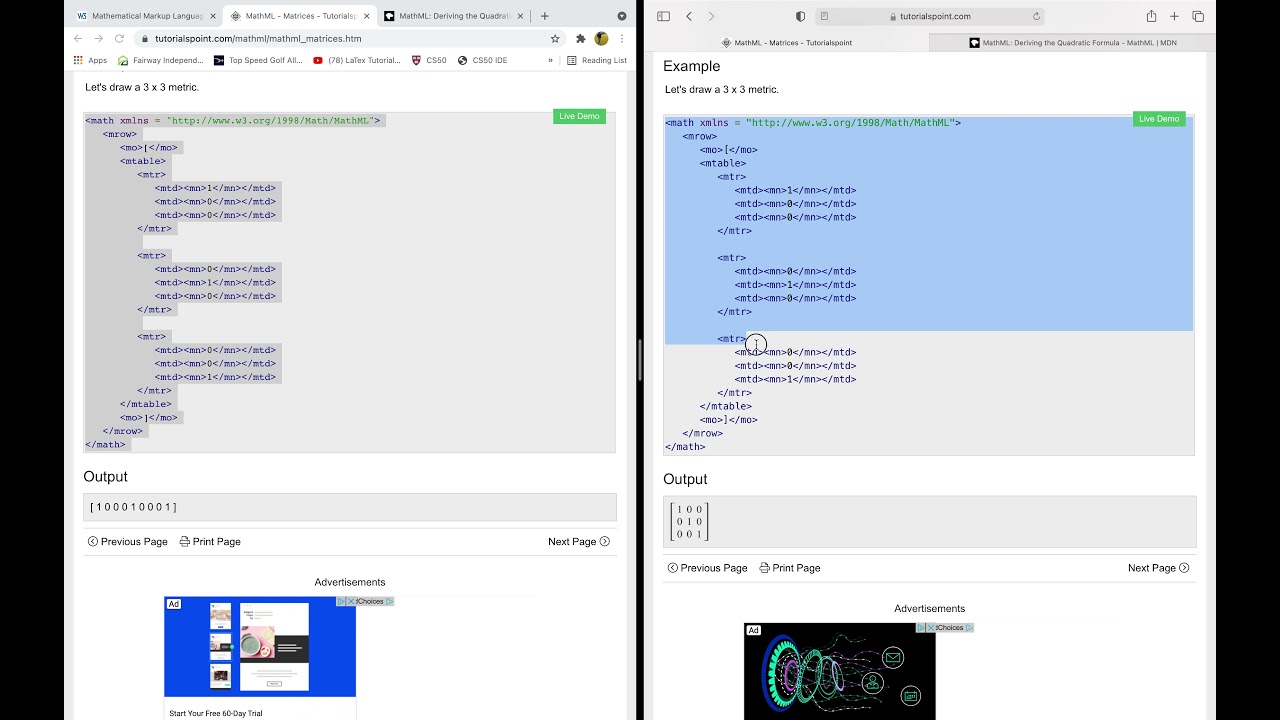 mathml on Chrome and Safari