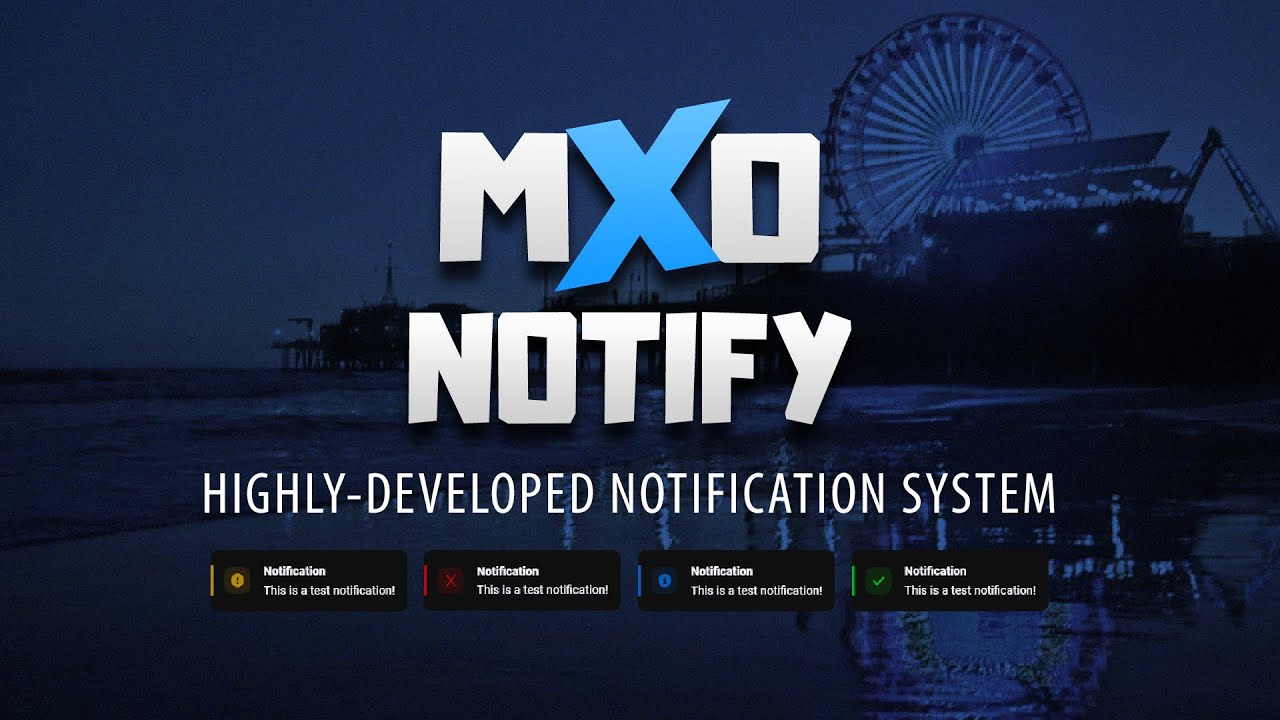 [FIVEM] Notification Script | Modern Design | Standalone | mxo-notify