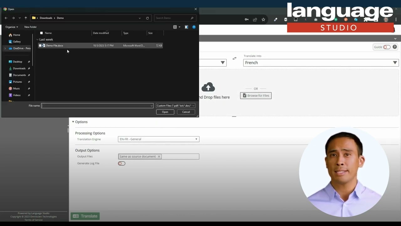 Translating Text and Document Files in Language Studio