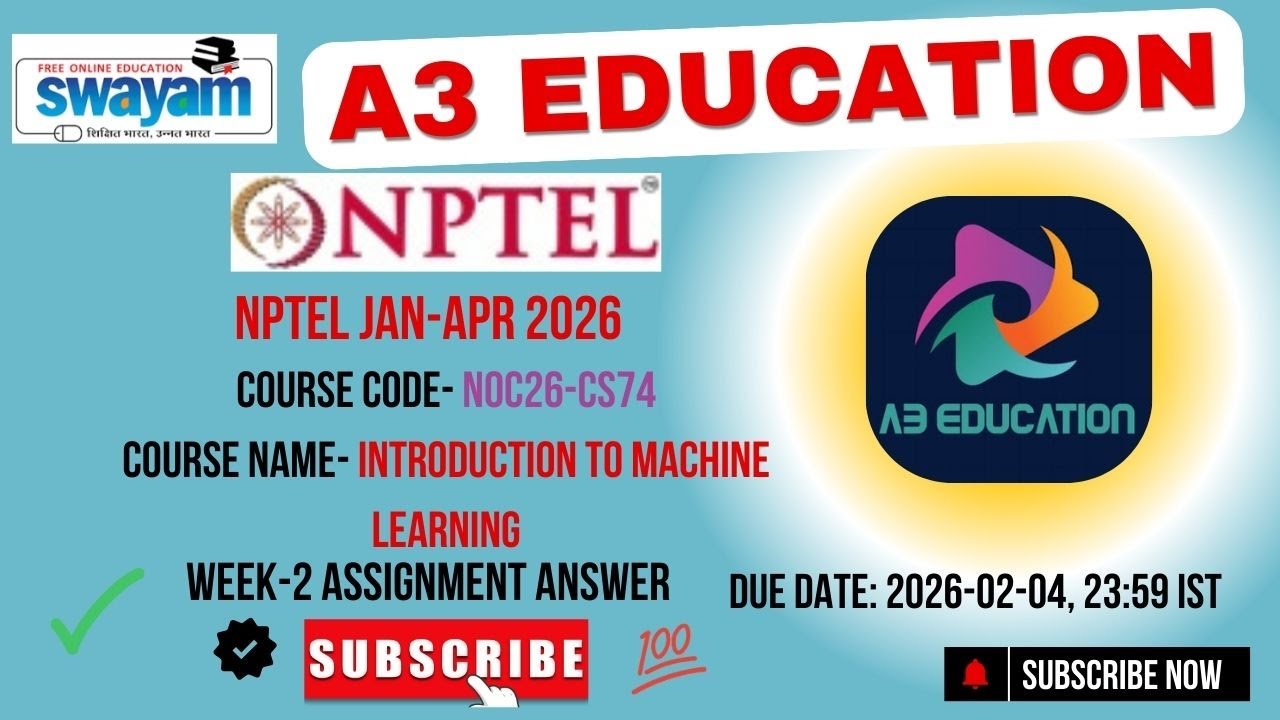 NPTEL Introduction to Machine Learning Week 2 Assignment Answers | noc26-cs74