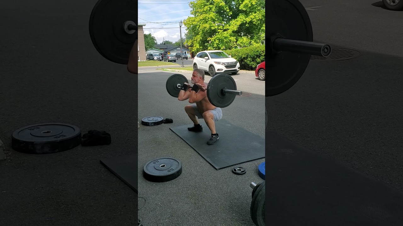 3 x 95 lbs hang squat clean