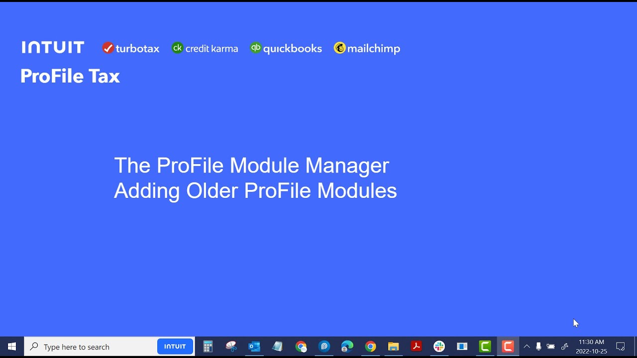 Using the ProFile Module Manager