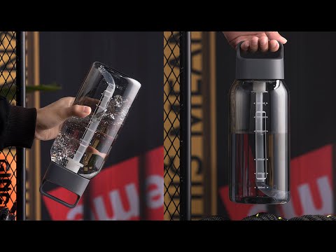 1.8L& 2.3L plastic water bottle built-in filter sport bottle with capacity marker