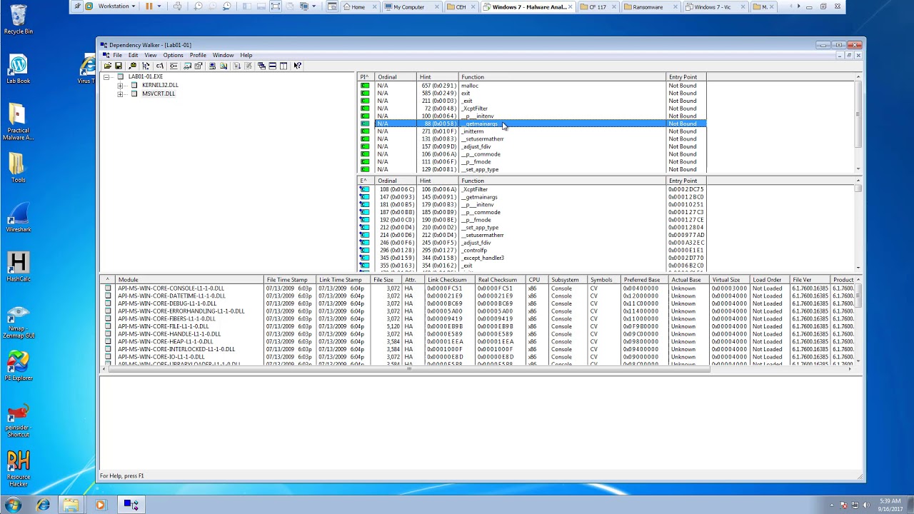 Malware Analysis - Tools - Dependency Walker Basic