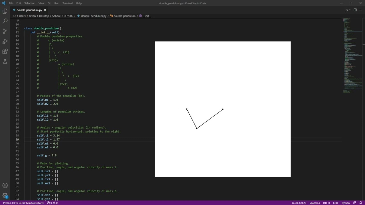Simulating a Double Pendulum with Lagrangian Dynamics