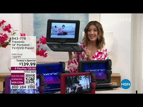 Trexonic 14" Portable TV/DVD Player with Carry Bag and H...