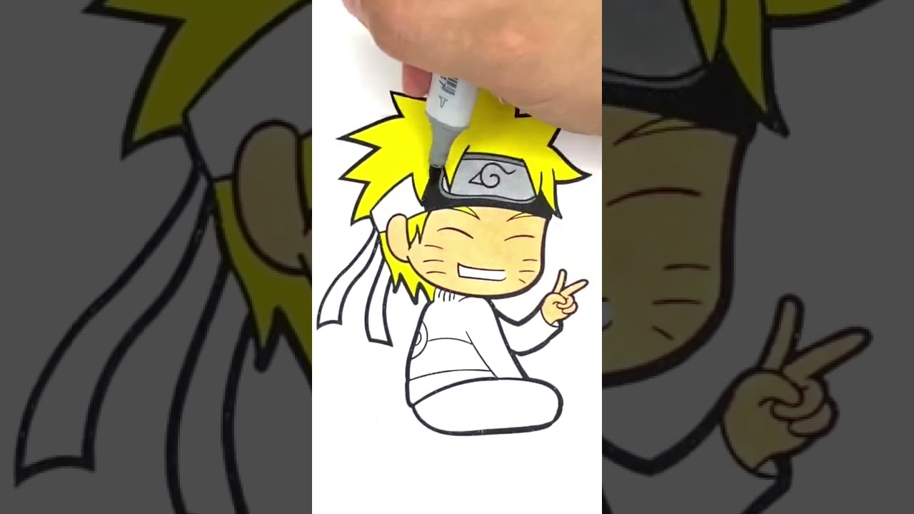 🍥Coloring Naruto Uzumaki #shorts #coloring #naruto #narutoshippuden #chibi 🍜