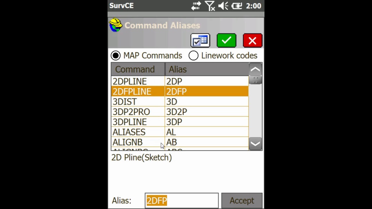 Carlson SurvCE Tutorial: Customizing Command Aliases