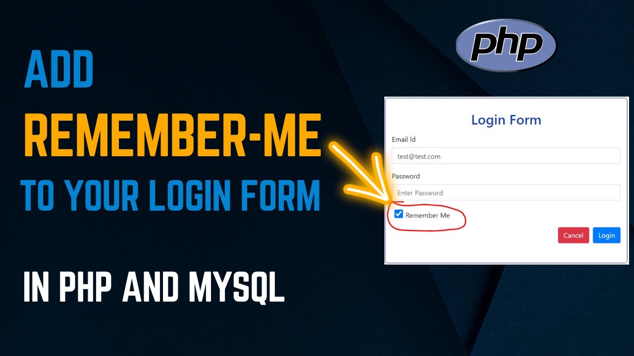 Login using Session and Cookie with Remember Me in PHP