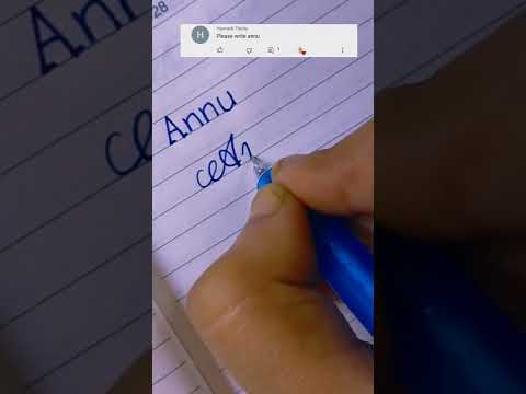 Annu - Name writing।। How to Write In Cursive ✍️✍️✍️