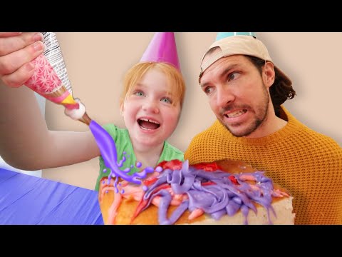 Adley NO HANDS Cake Decorating!! Sneaking inside dads work for Surprise Spacestation BiRTHDAY PARTY