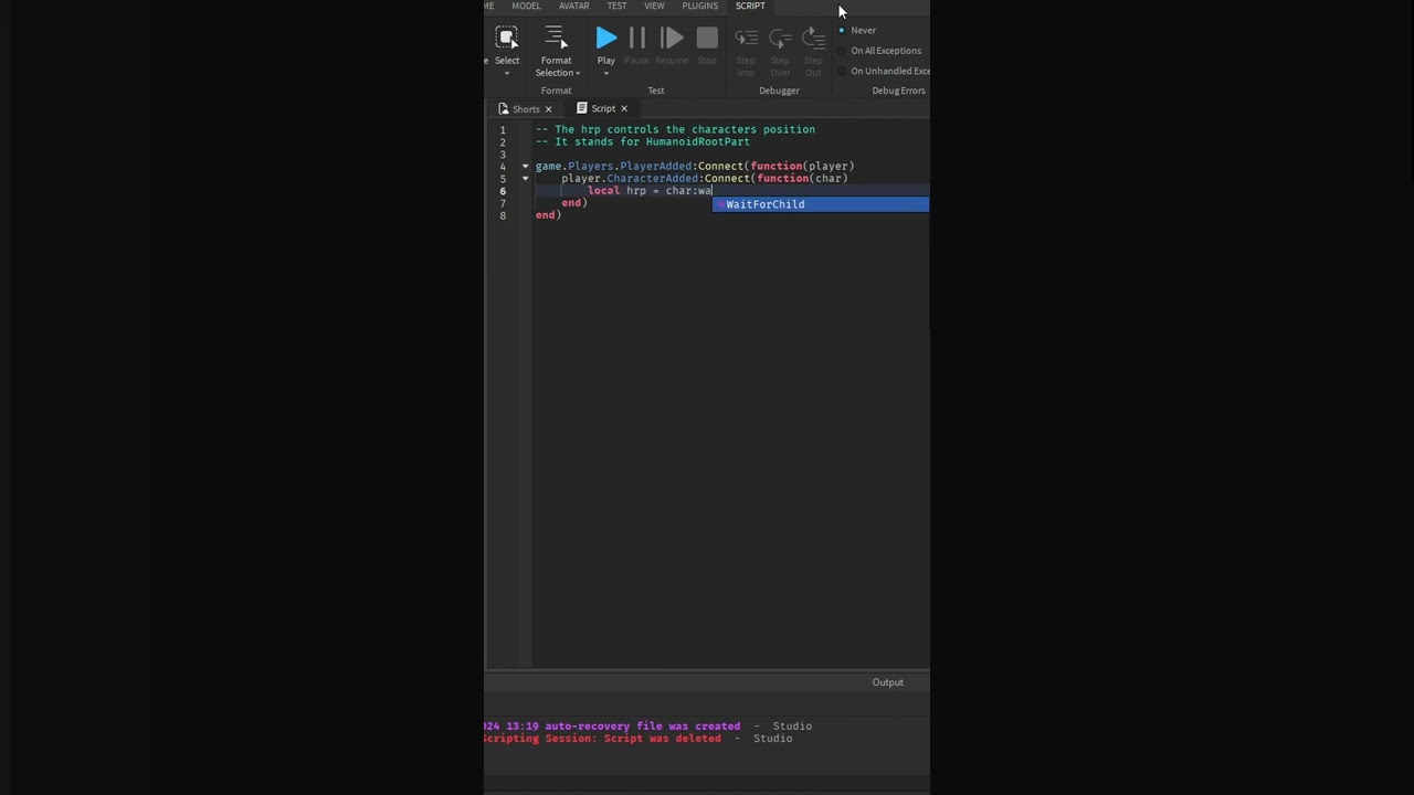 60 second scripting tutorial: HumanoidRootPart