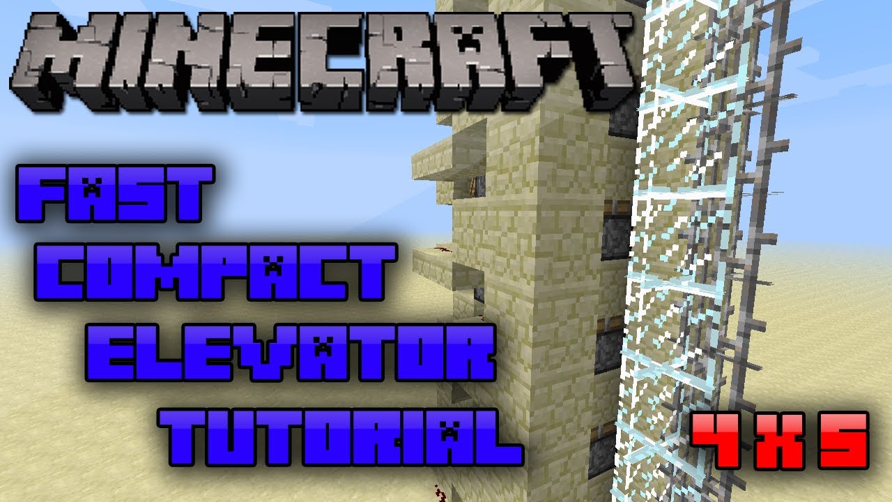 Minecraft: Fast Compact Piston Elevator Tutorial [4 x 5] | Resource-Efficient |