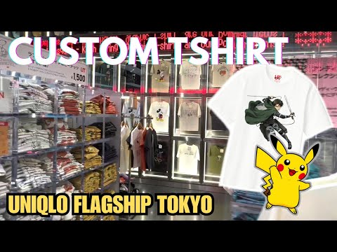 Creating MY OWN ANIME T-Shirts at UNIQLO Flagship Ginza - Pokemon, Attack on Titan, Dragonball UT