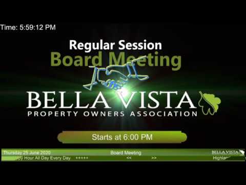 Bella Vista POA meeting - June 25 2020