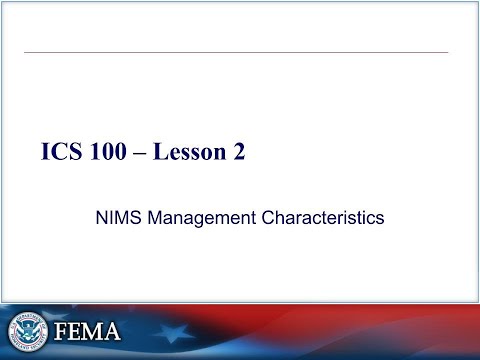 📘 ICS 100 - Lesson 2: NIMS Management Characteristics