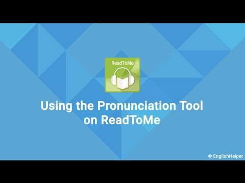 Using the Pronunciation Tool on ReadToMe | RightToRead