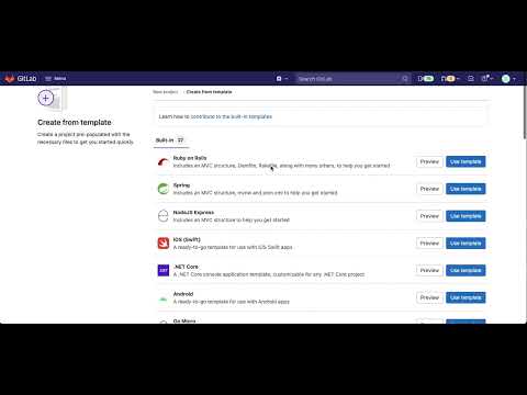 Create a sample project in GitLab