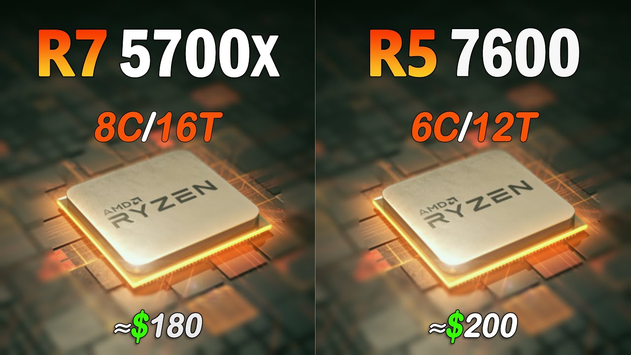 Ryzen 5 7600 vs Ryzen 7 5700X, Test in 7 Games - is it worth the upgrade?