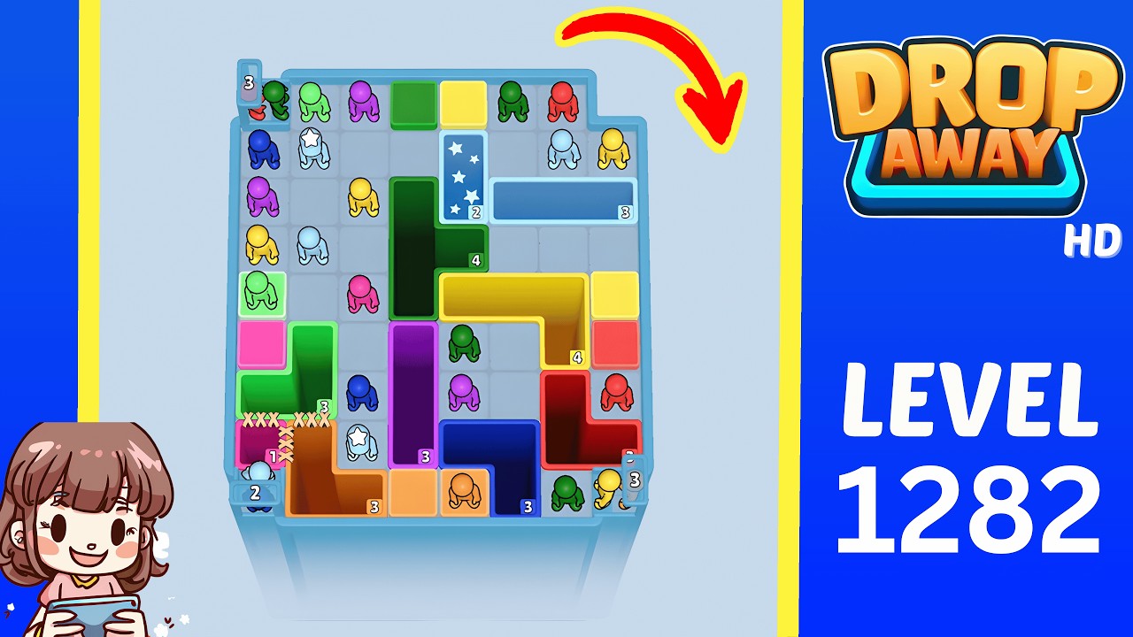 Drop Away Level 1282 Solution Walkthrough