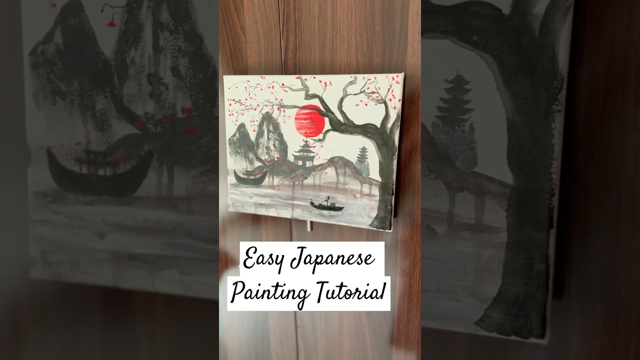 Beginner Acrylic Japanese Art Tutorial #japaneseart #acrylicart  #tutorial