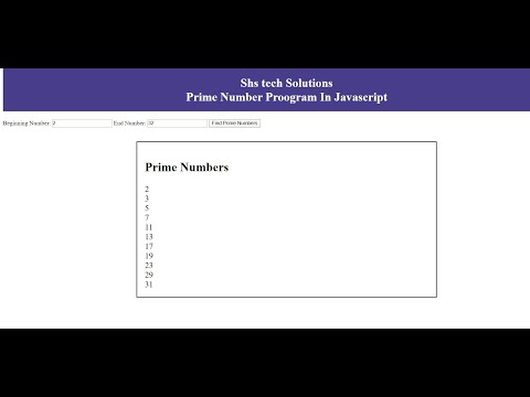 Prime Numbers Program In JavaScript | Pime Number In JavaScript