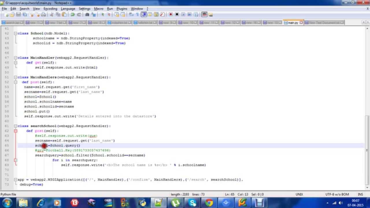 Query Google App engine datastore python tutorial - Part 2
