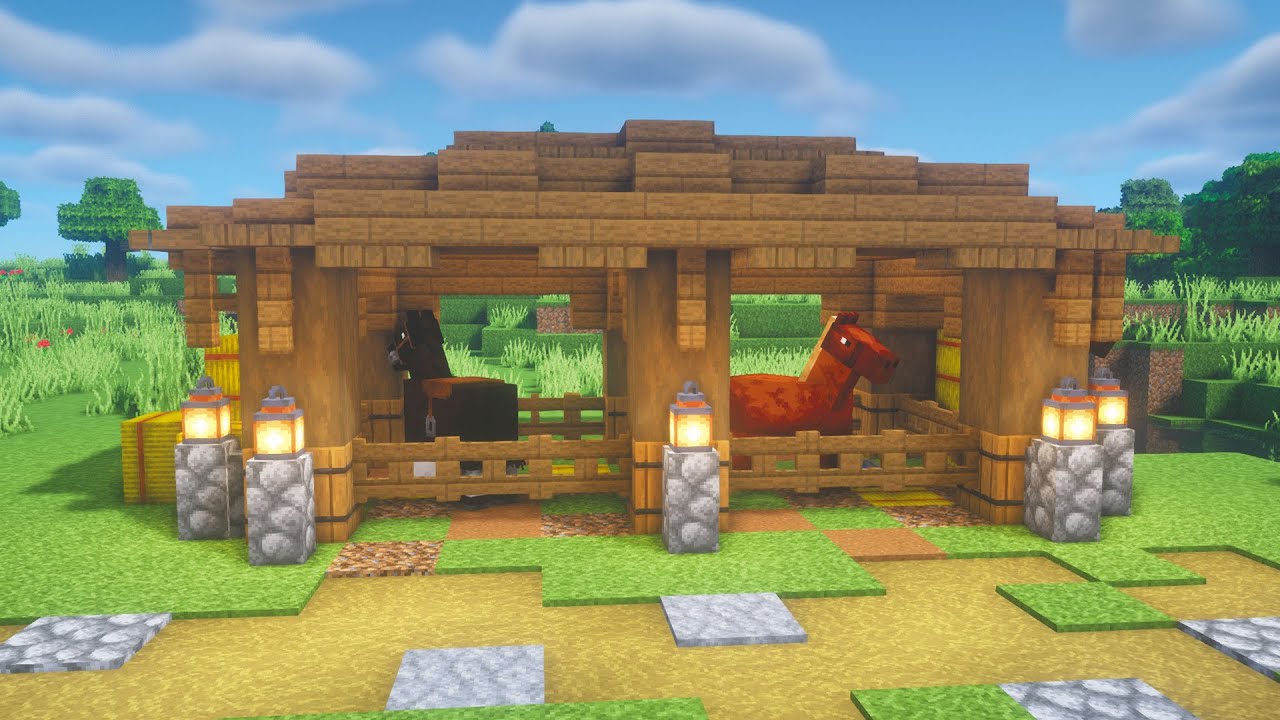 Minecraft: How to build a Horse Stable - Minecraft Builders