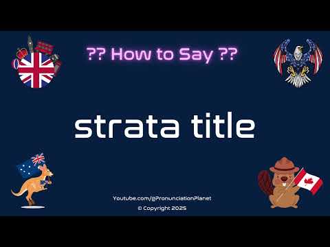 ๐ข ๐ How to Pronounce strata title? (CORRECTLY) | Pronunciation Planet