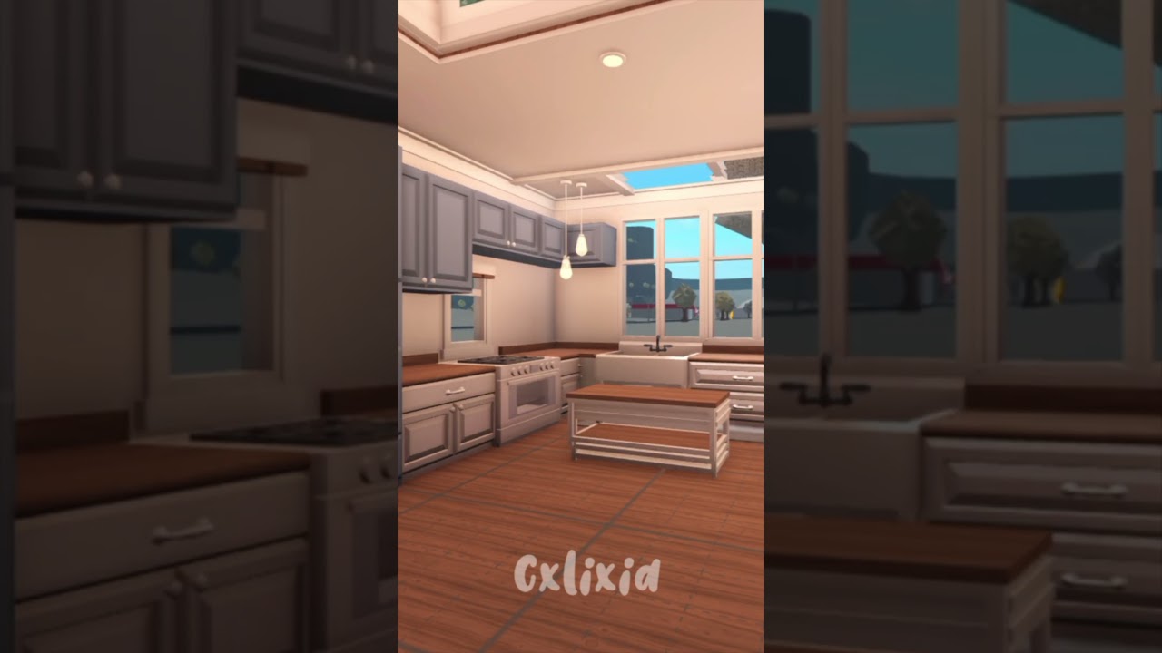 bloxburg coastal kitchen idea!! #shorts #bloxburg #bloxburgbuild #roblox #bloxburghouse