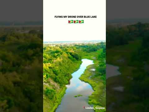 Flying Drone over Blue Lake in Linden, Guyana 🇬🇾