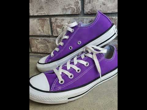 Purple converse shoes