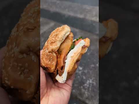 $5 Vegetarian samosa burger from Desi Stop Deli in East Village NY
