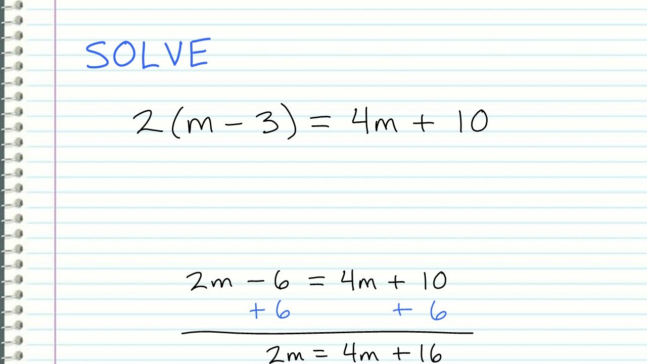 algebra homework problem & solution (linear equations)