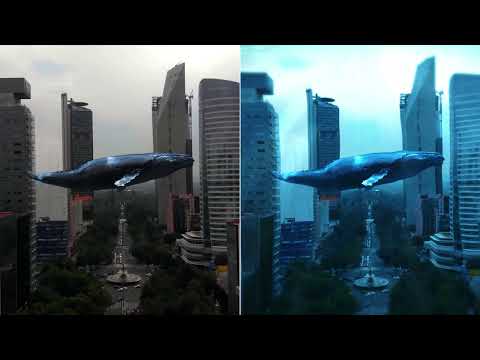 A whale in a city, an underwater city | Composite | VFX Art