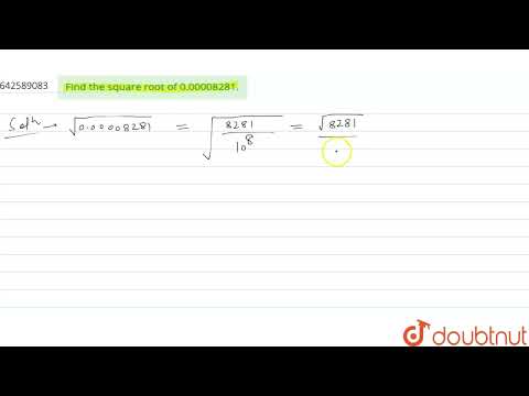 Find the square root of 0.00008281. | 8 | SQUARES AND SQUARE ROOTS | MATHS | RD SHARMA ENGLISH |...