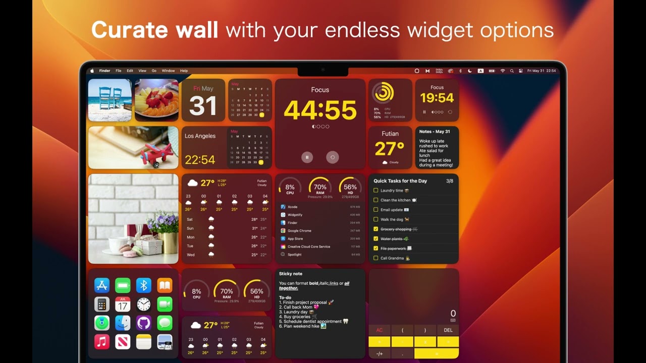 Highly customizable desktop widgets app for macos