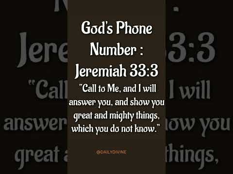 God's Phone number Ever on#dailydivine #bibleverseoftheday#shortsviral #subscribe